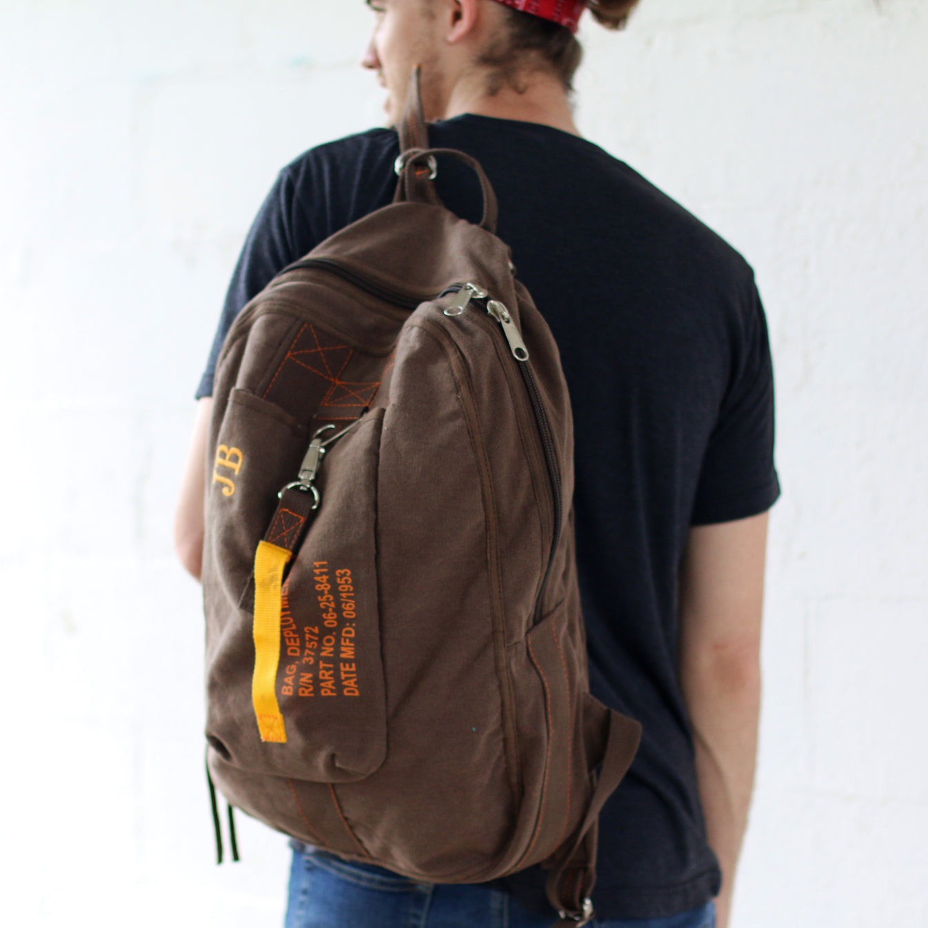 Vintage Military Flight Bag Backpack – Personalized Groomsmen Gift ...